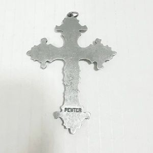 Pewter | Jewelry | Vintage Large Silver Tone Pewter Cross Pendant ...